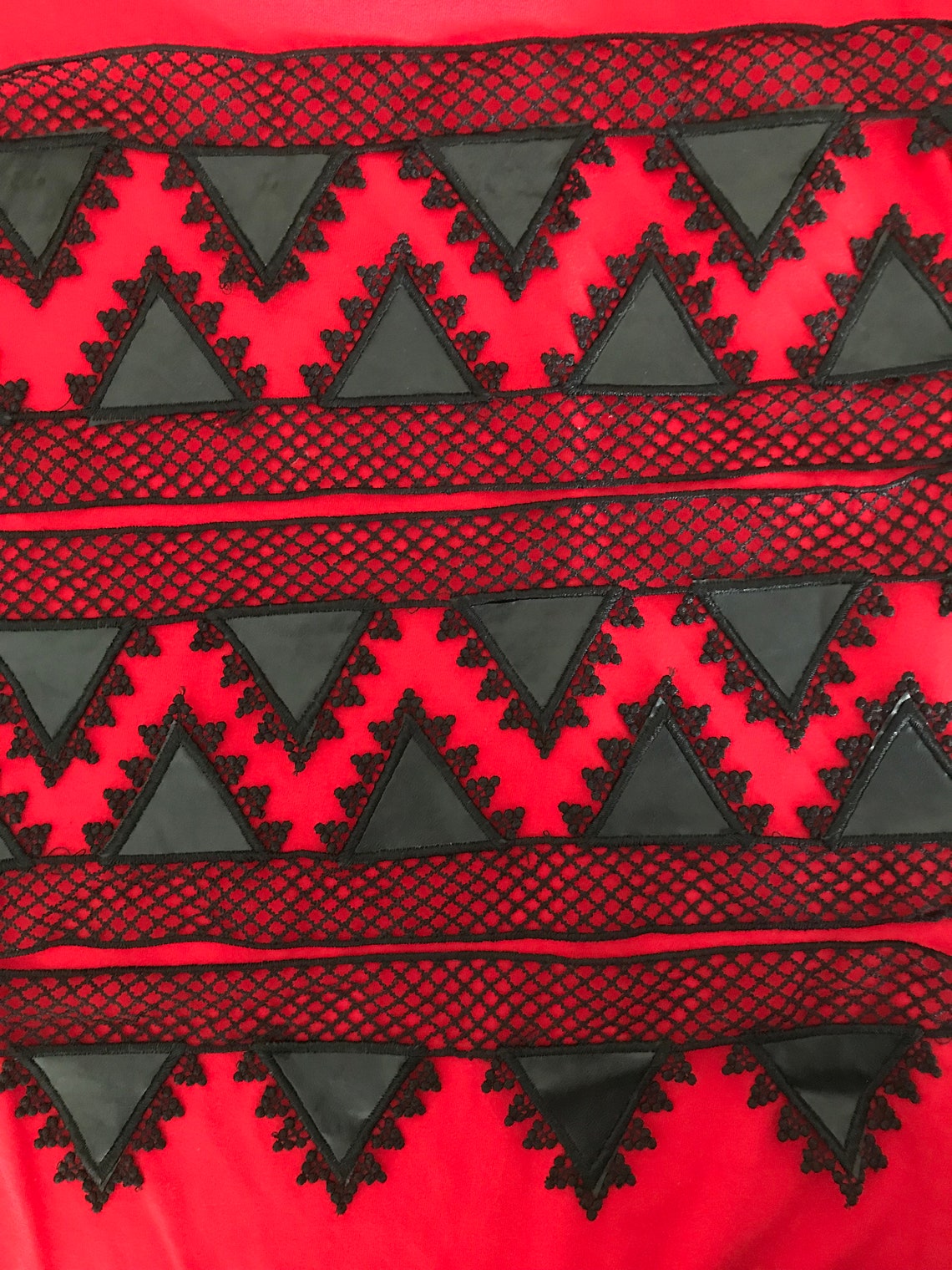 BLACK LACE Trim With PLEATHER Triangle Pattern per Metre Whimsigoth - Etsy