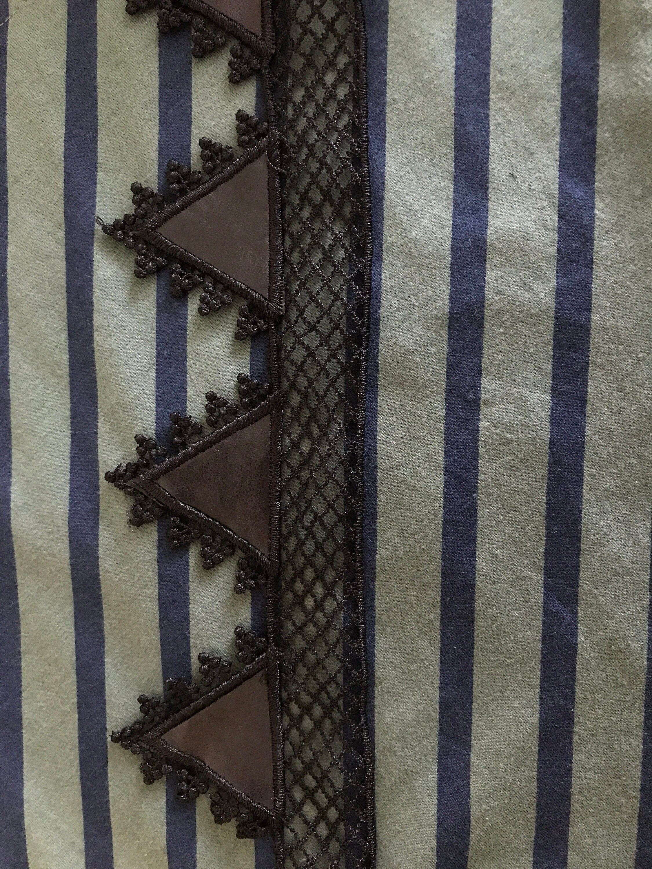 BLACK LACE Trim With PLEATHER Triangle Pattern per Metre Whimsigoth - Etsy