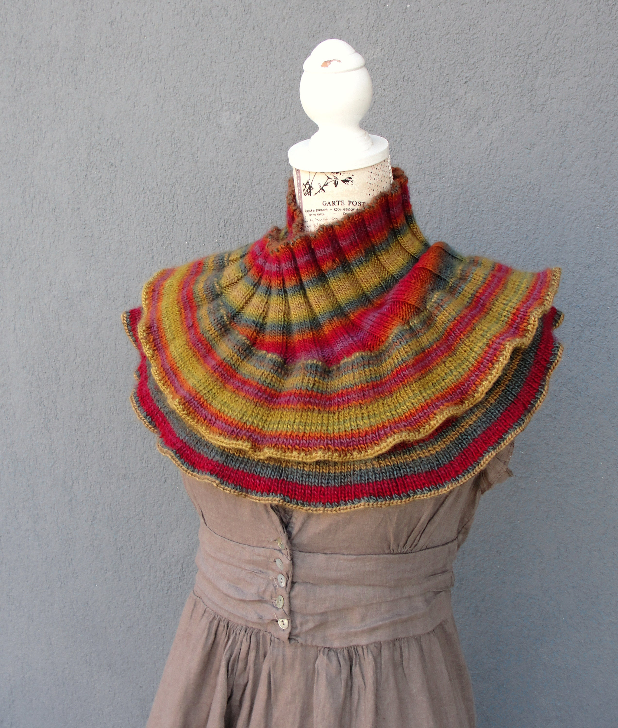 Triangle Striped Rainbow Wrap Scarf Knitted Textured Scarf | Etsy