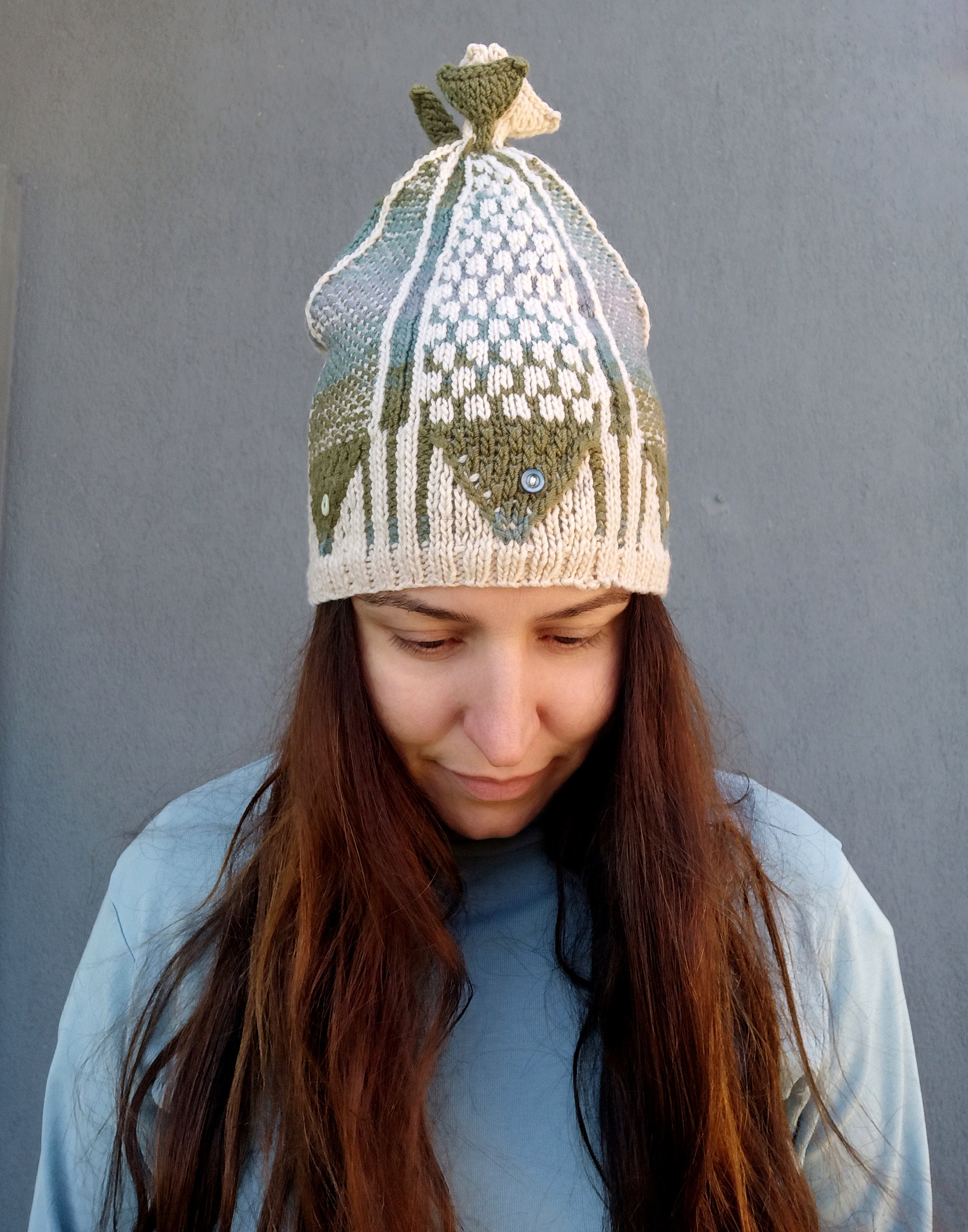 Nautical Wool Knit Hat Pisces, Fish, Luxurious Accessory Earthy Colors ...