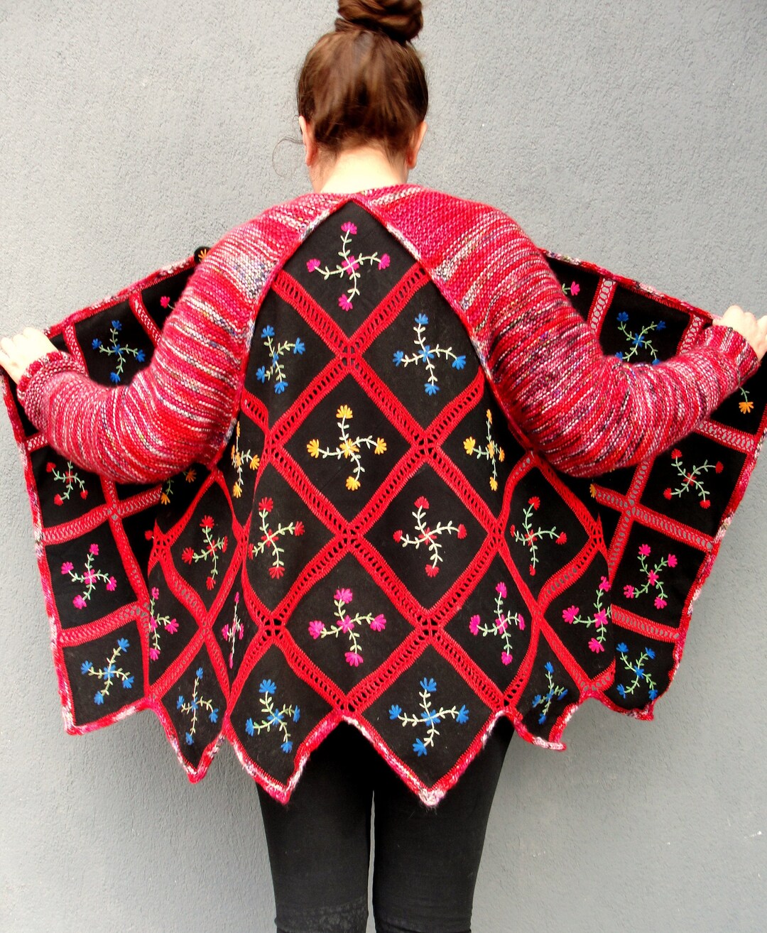 Bohemian Embroidery Cardigan Jacket Clothing Vintage Embroidery Plus ...