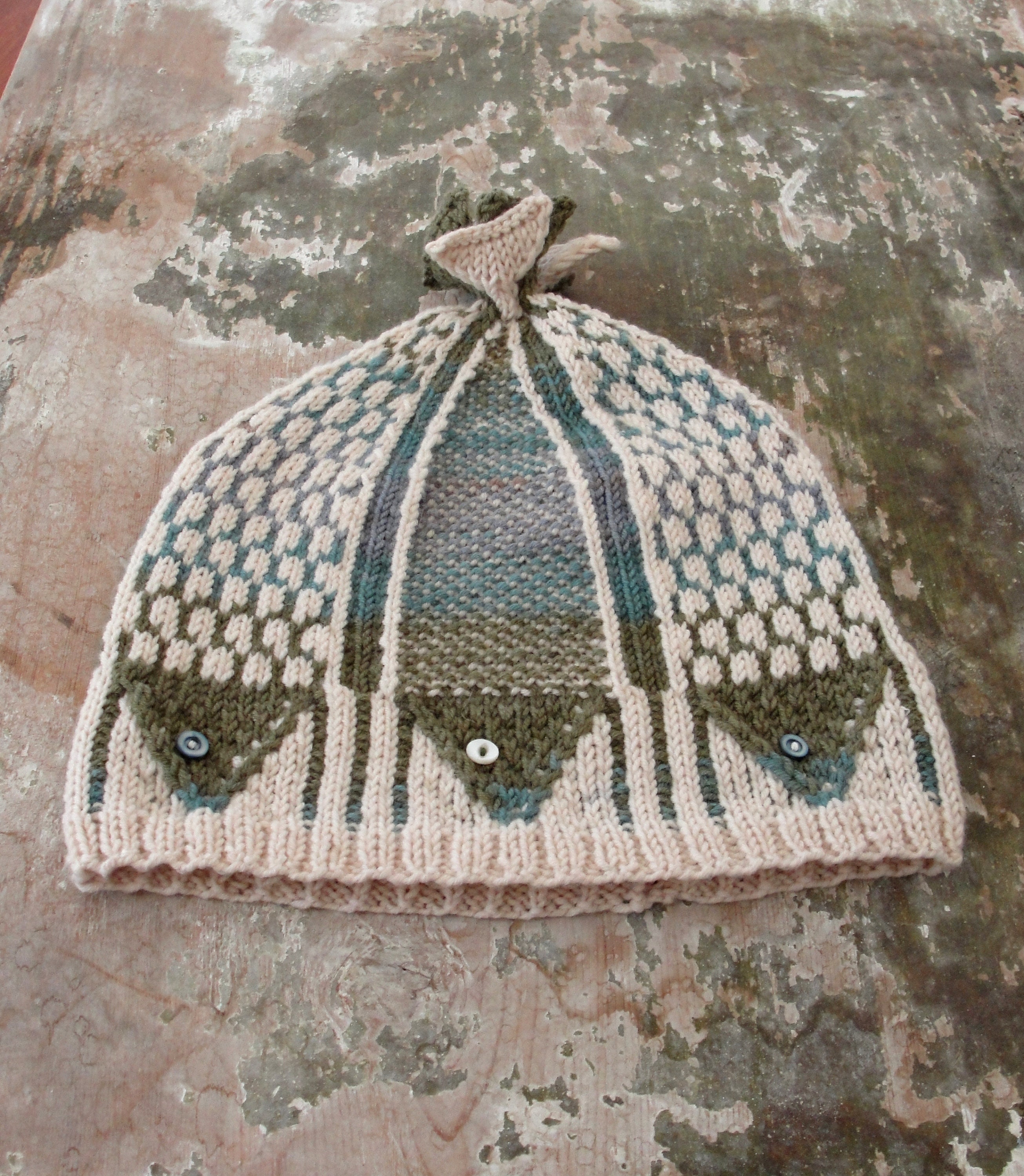 Nautical Wool Knit Hat Pisces, Fish, Luxurious Accessory Earthy Colors ...
