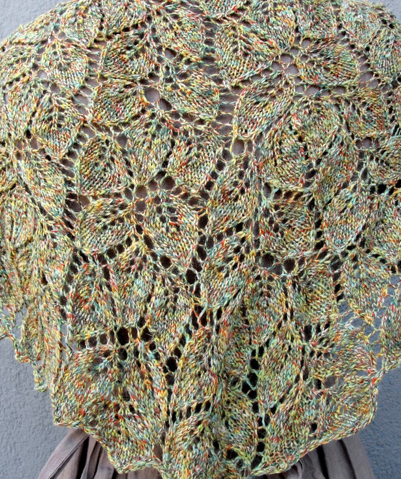Triangle Green Leaf Scarf, Knitted Textured Scarf, Leaves Texture, Wool ...