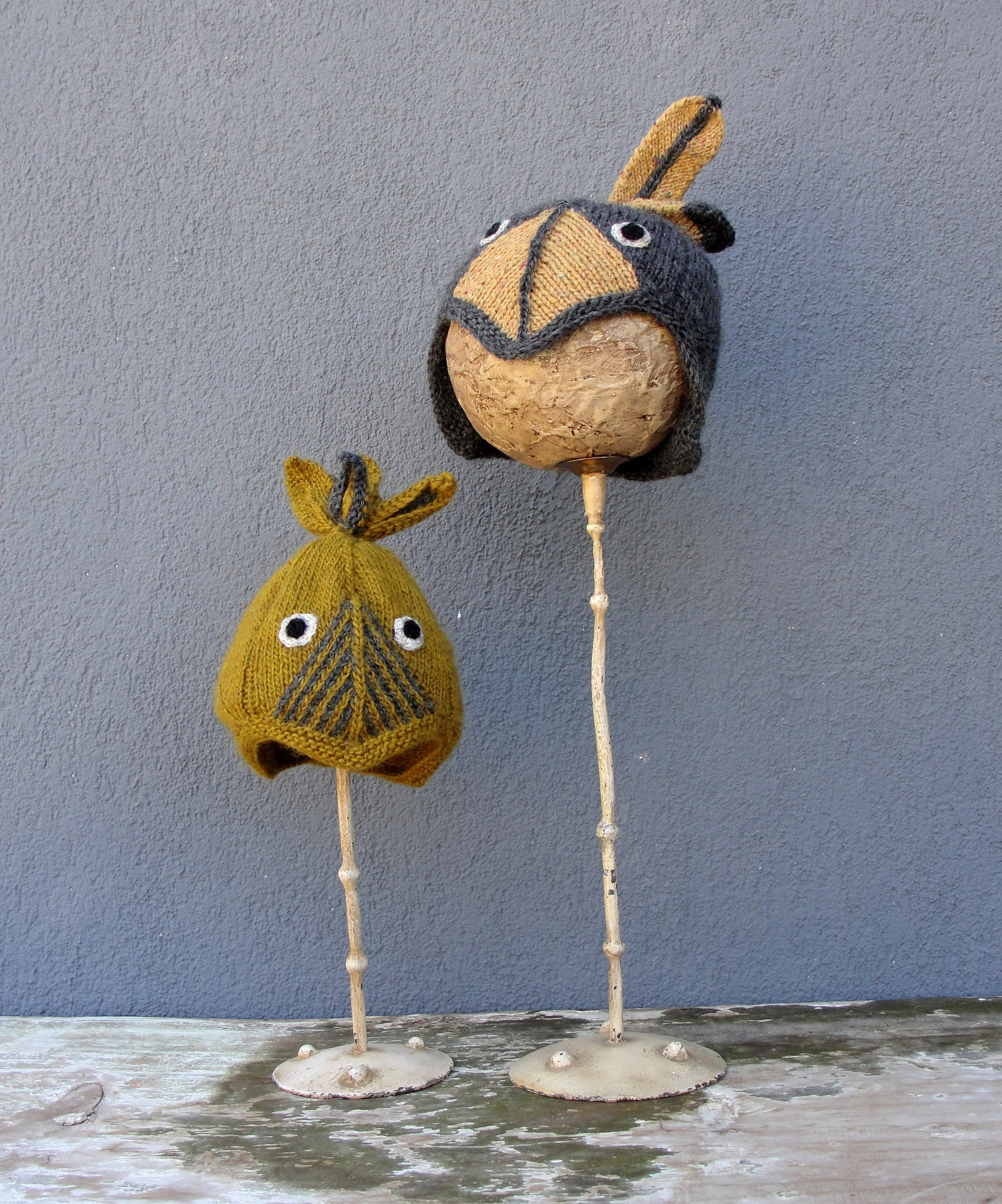 Kid's Bird Wool Knit Hat, Luxurious Accessory Earthy Colors - Etsy