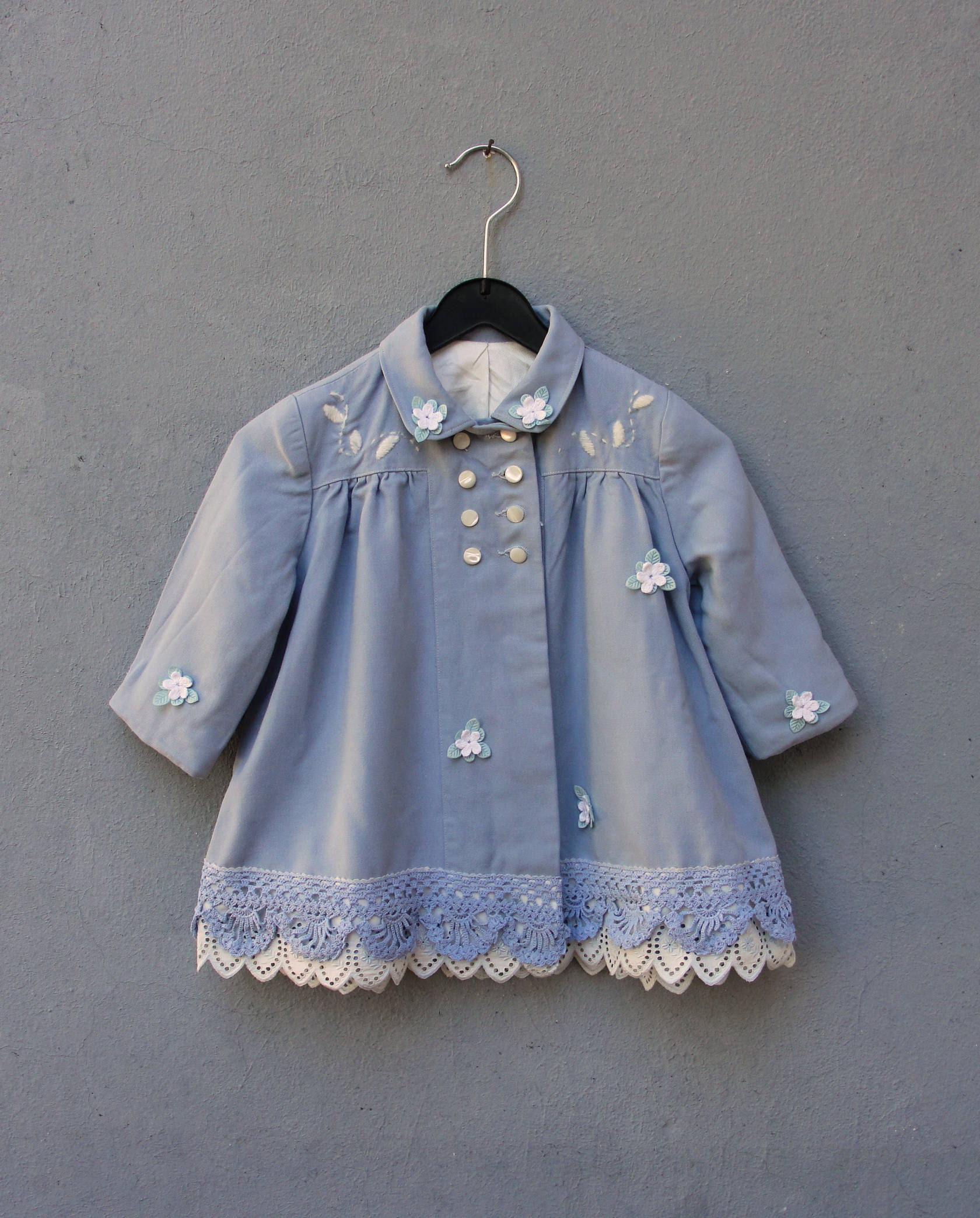 Blue Lace Jacket Baby Child Coat Size 12-18 Months Vintage - Etsy