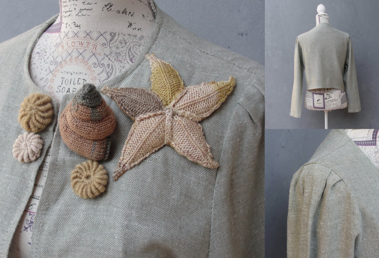 Sand and Shells Jacket Vintage Embellished Beach Jacket Size - Etsy