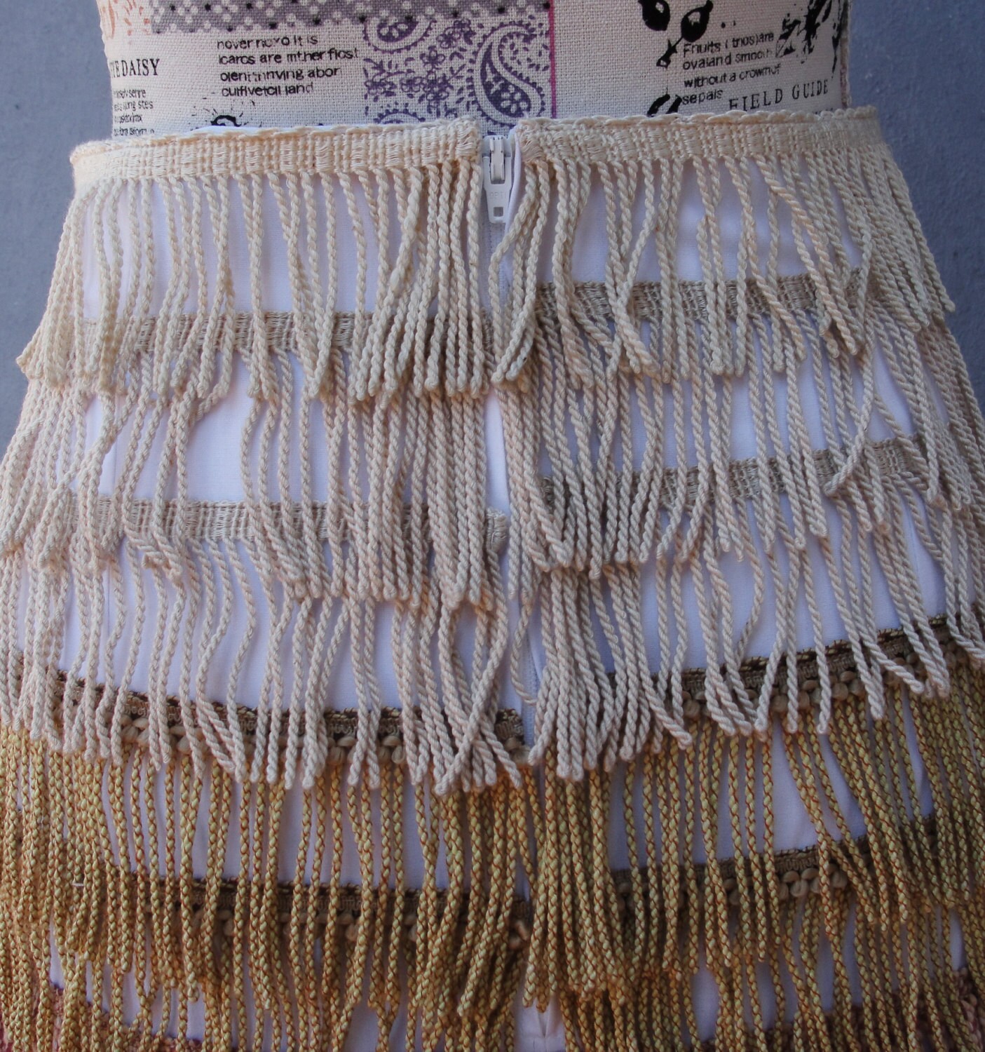 Ombre Fringe Skirt Tango Skirt Vintage Tassels Tango Dance US Size 6 EU ...