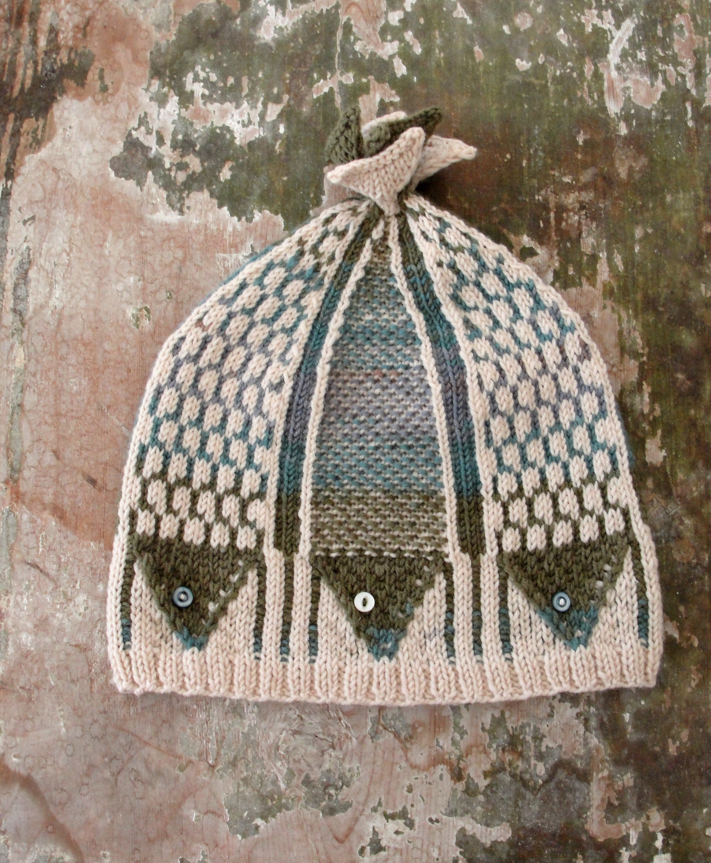 Nautical Wool Knit Hat Pisces, Fish, Luxurious Accessory Earthy Colors ...