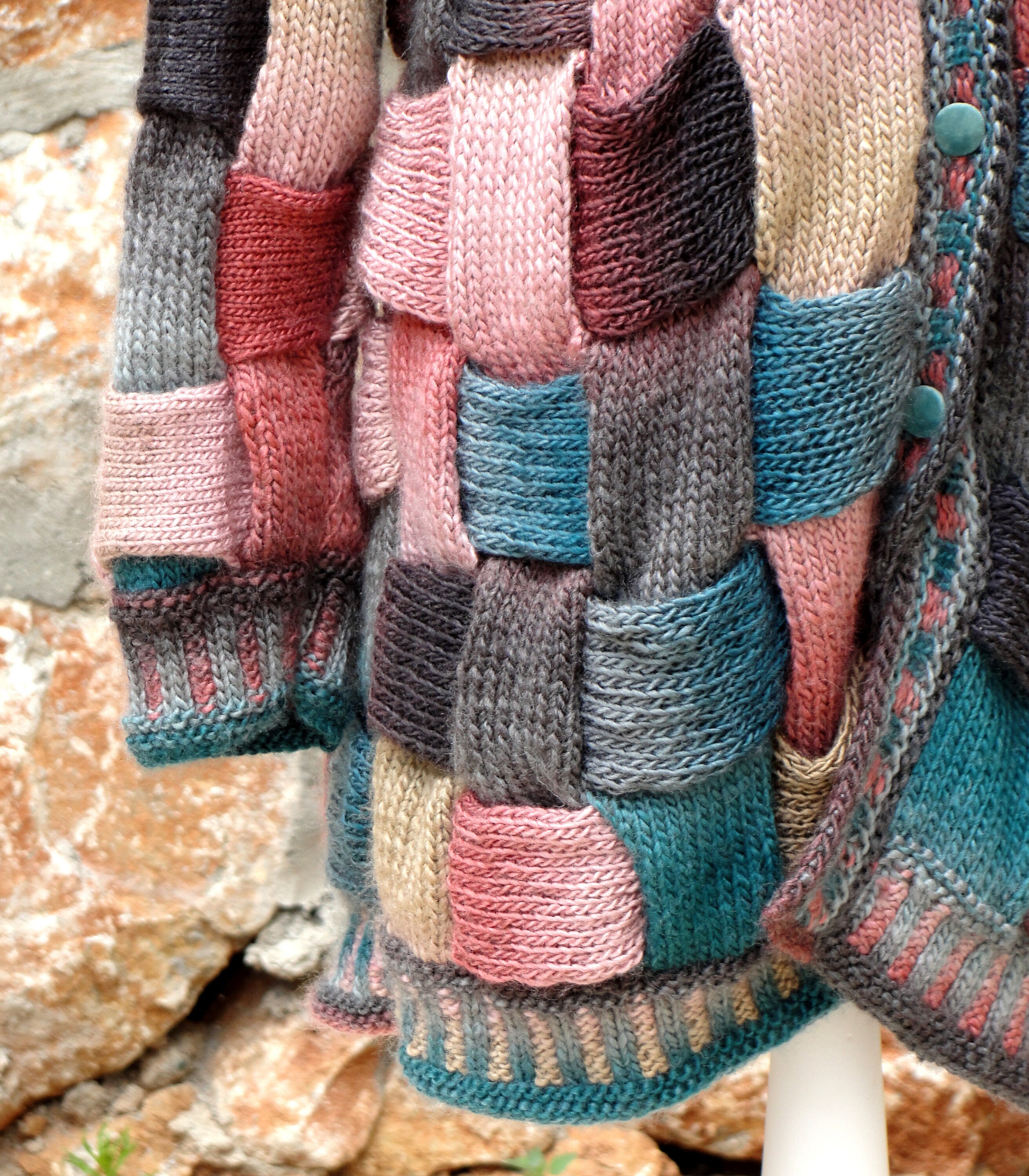 Hand Knitted Woven Jacket Ombre Basket Jacket Winter - Etsy