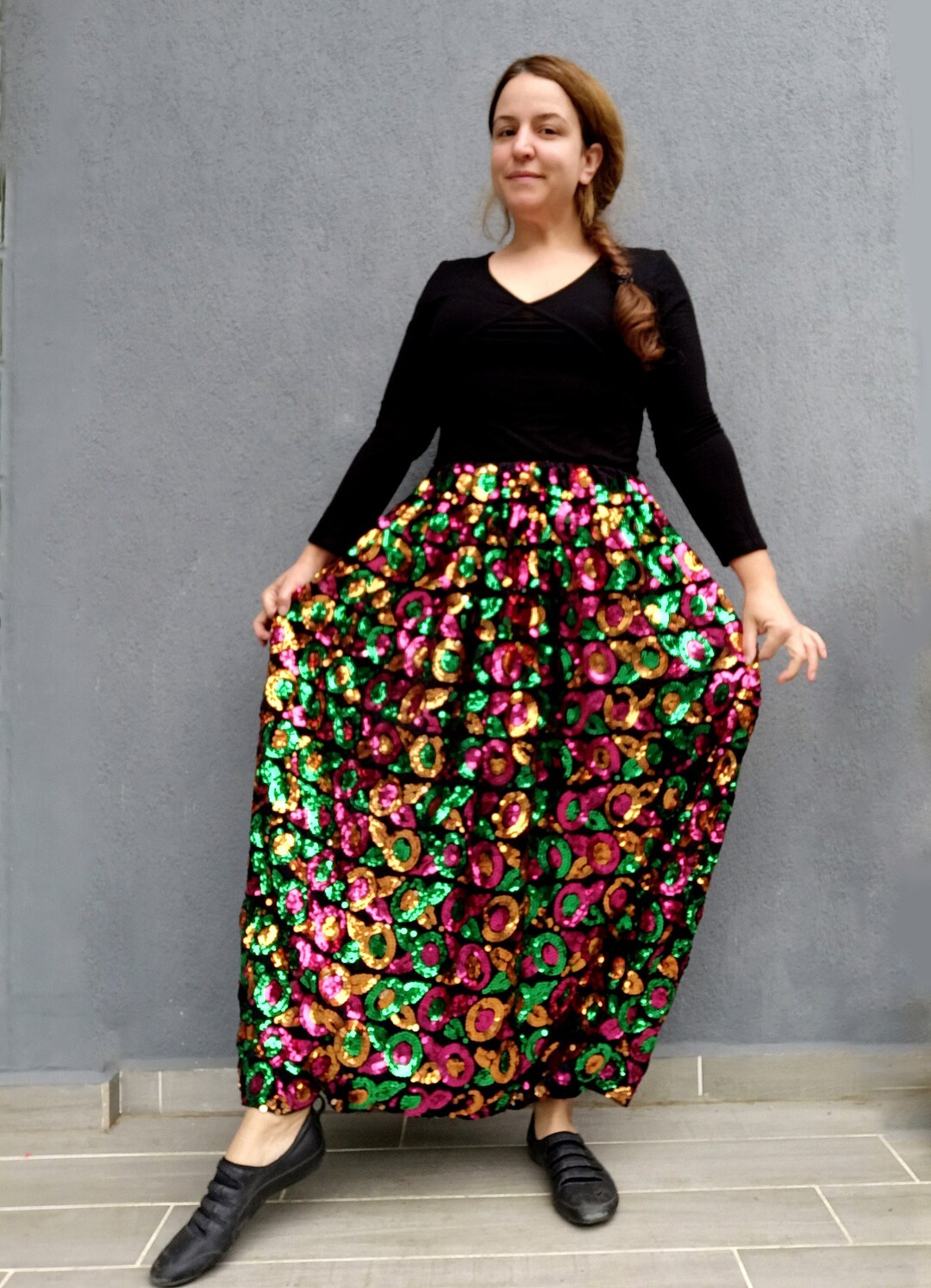 Vintage Sequin Shalwar Vintage Preloved Salwar Turkish Folk Clothing US ...