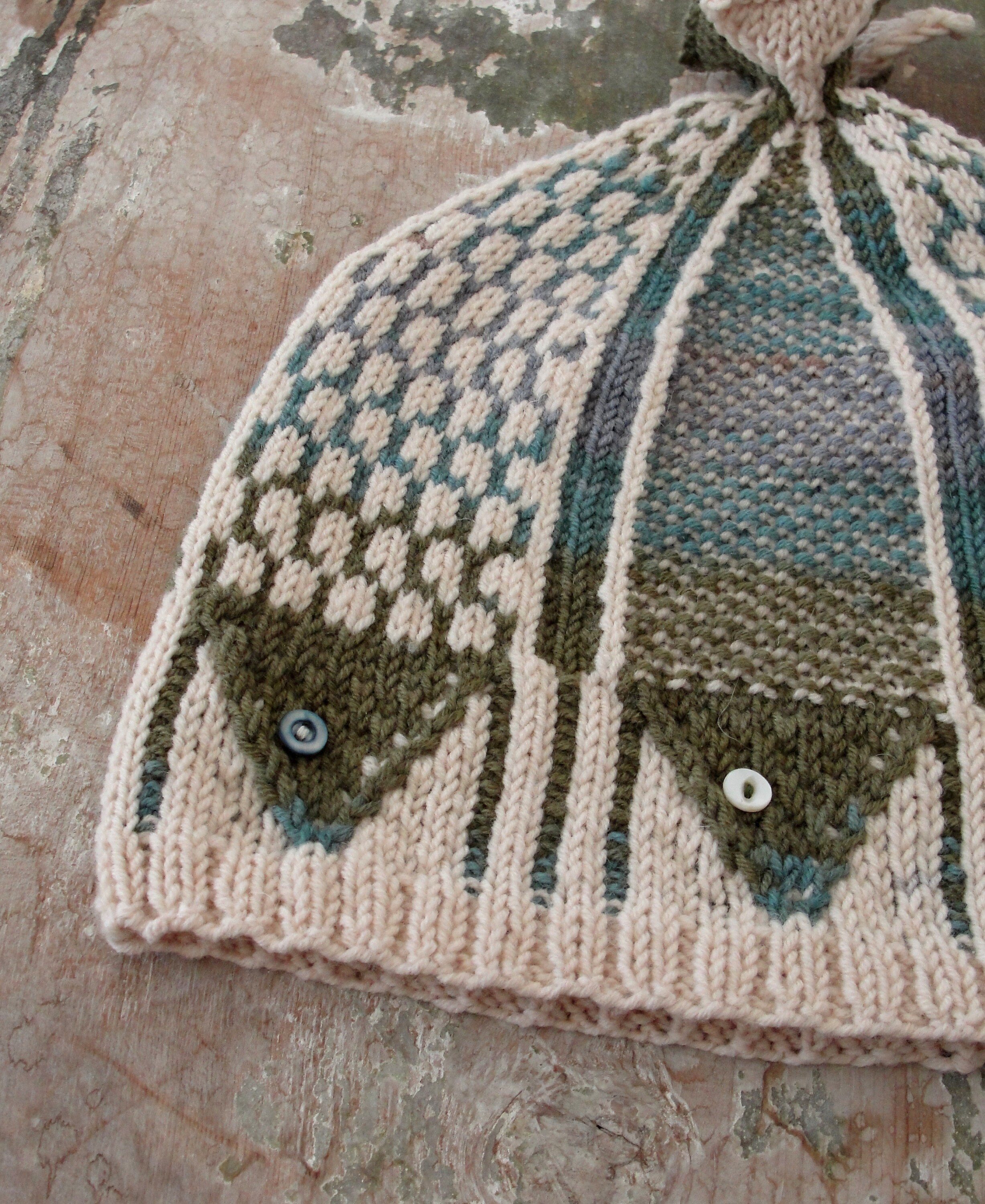 Nautical Wool Knit Hat Pisces, Fish, Luxurious Accessory Earthy Colors ...