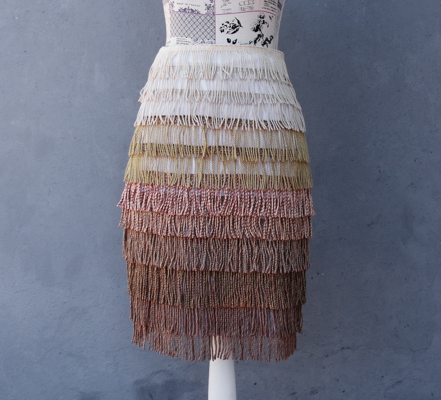 Ombre Fringe Skirt Tango Skirt Vintage Tassels Tango Dance US - Etsy