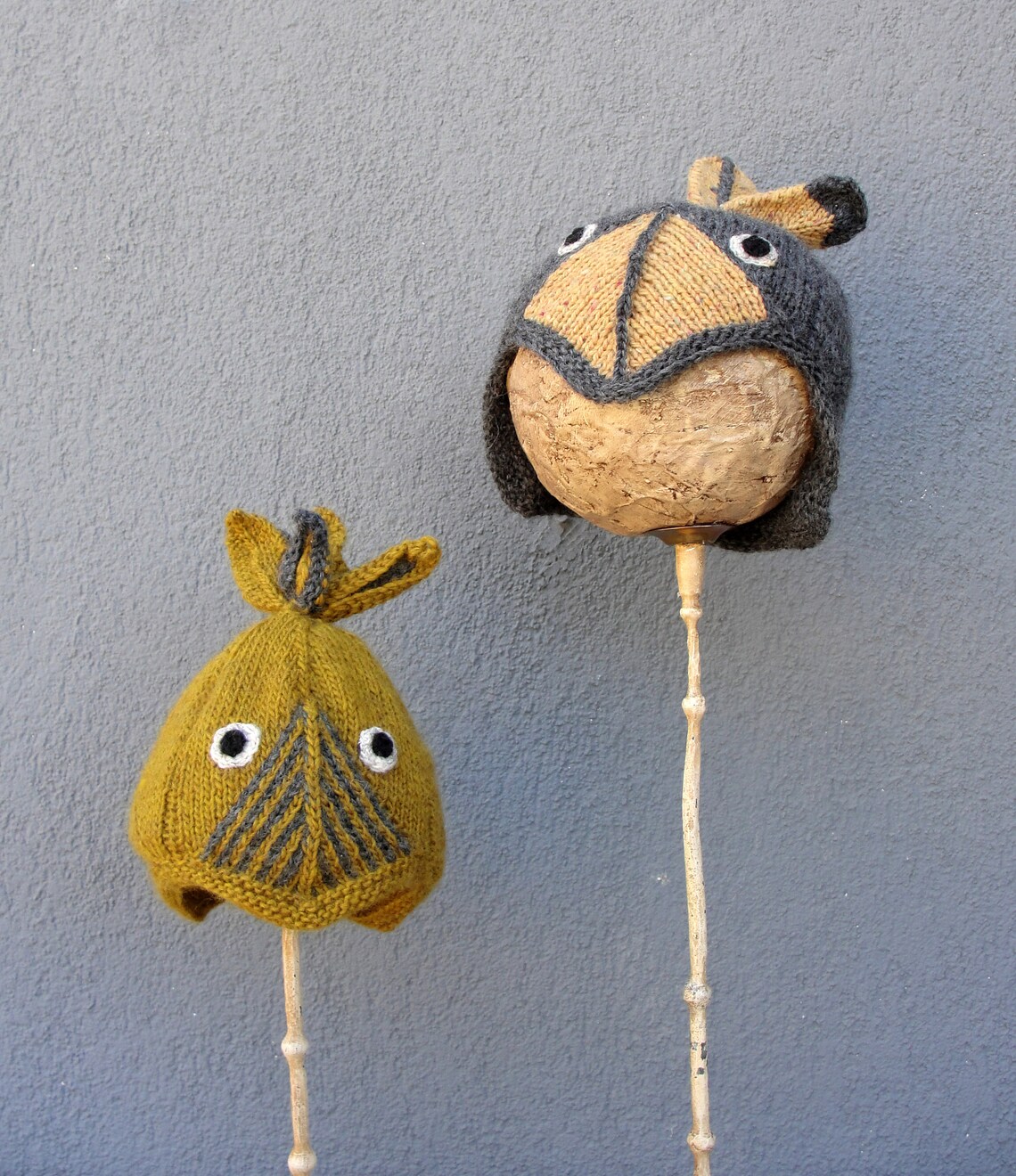 Kid's Bird Wool Knit Hat, Luxurious Accessory Earthy Colors - Etsy
