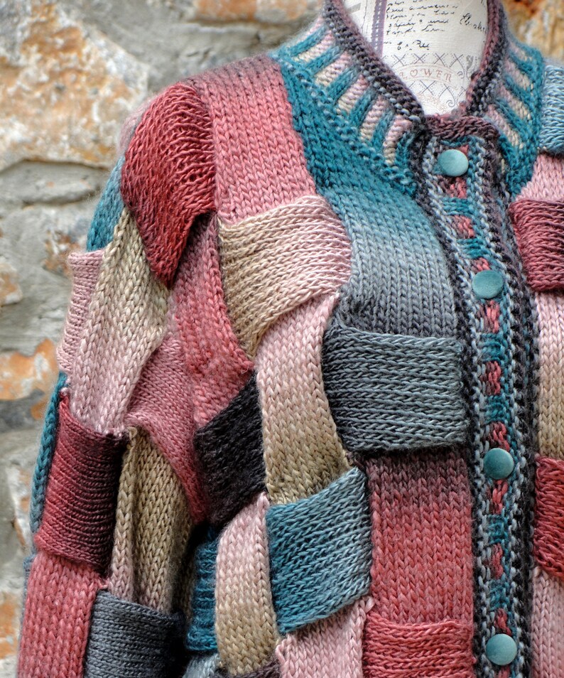 Hand Knitted Woven Jacket Ombre Basket Jacket Winter - Etsy