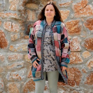 Hand Knitted Woven Jacket, Ombre Basket Jacket, Winter Clothing ...