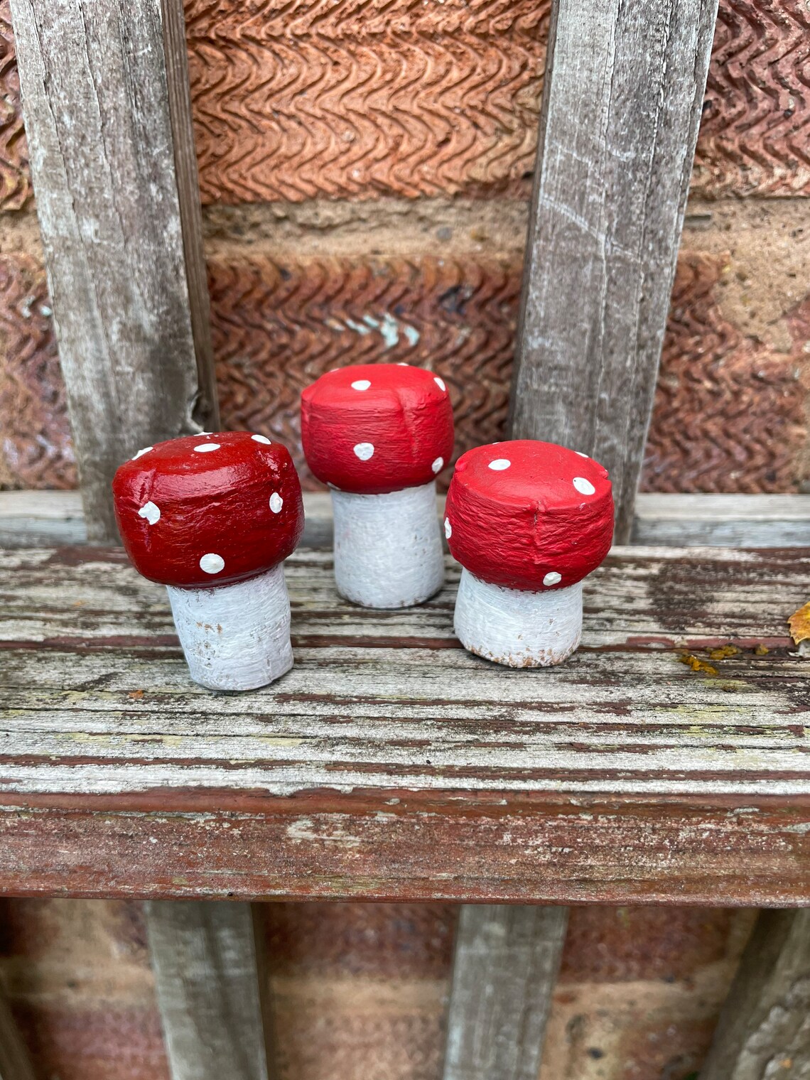 Toadstool Decorations. Mushroom Ornament. Hand Painted Champagne Corks ...