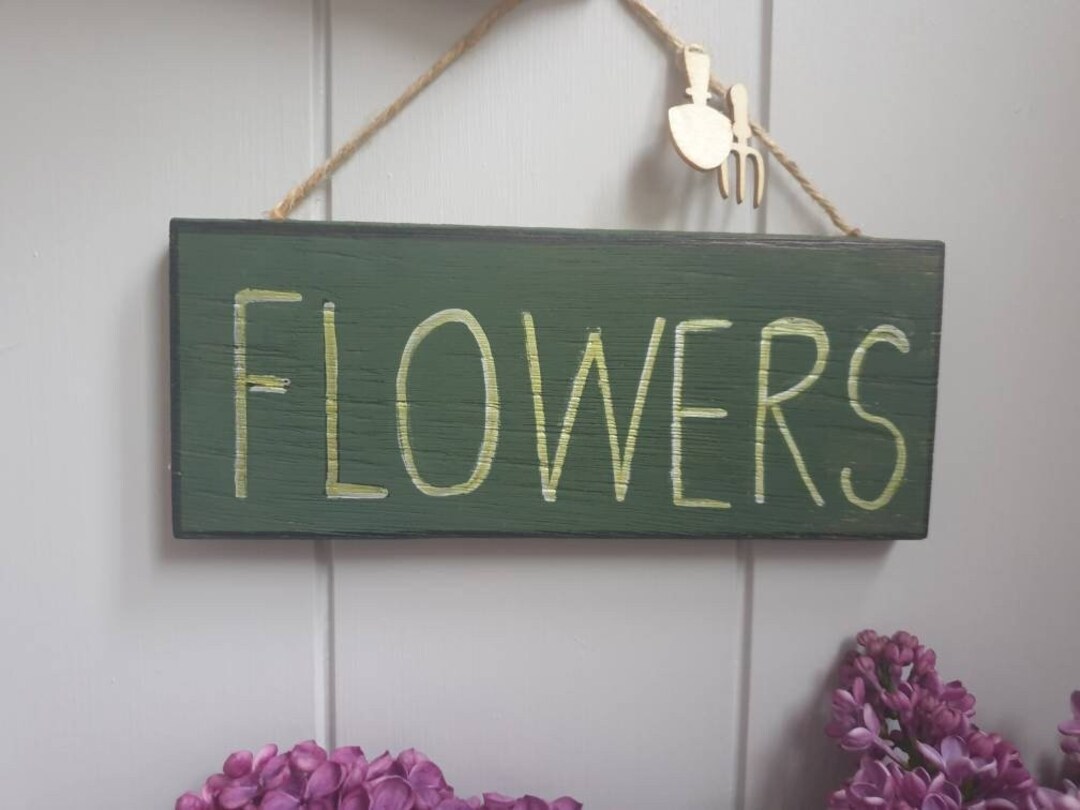 Flowers Sign. Fresh Flowers Wall Hanging. Gardener's Gift. - Etsy