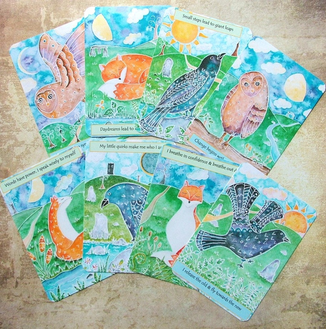 Positive Affirmation Cards, Crow Fox & Owl Affirmation Cards - Etsy
