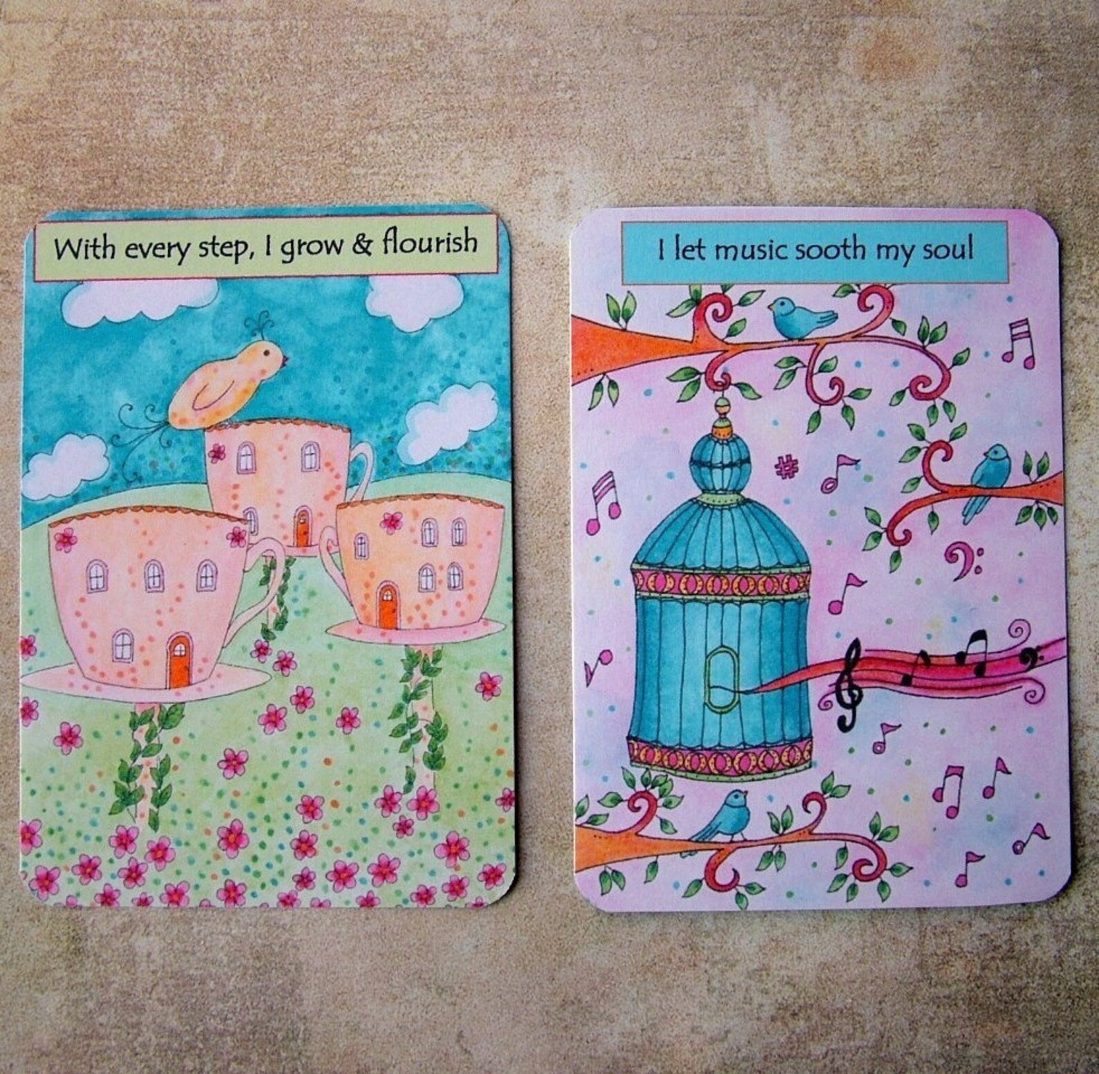 Comforting Affirmation Cards Bird Affirmation Cards - Etsy UK