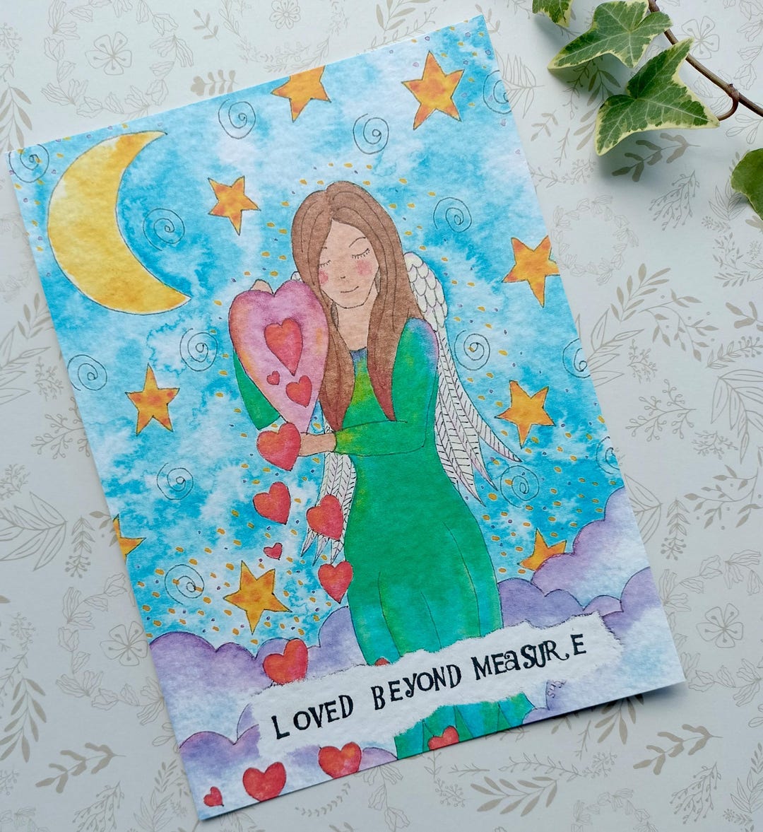 Loved Beyond Measure Angel Affirmation Quote Art Print - Etsy