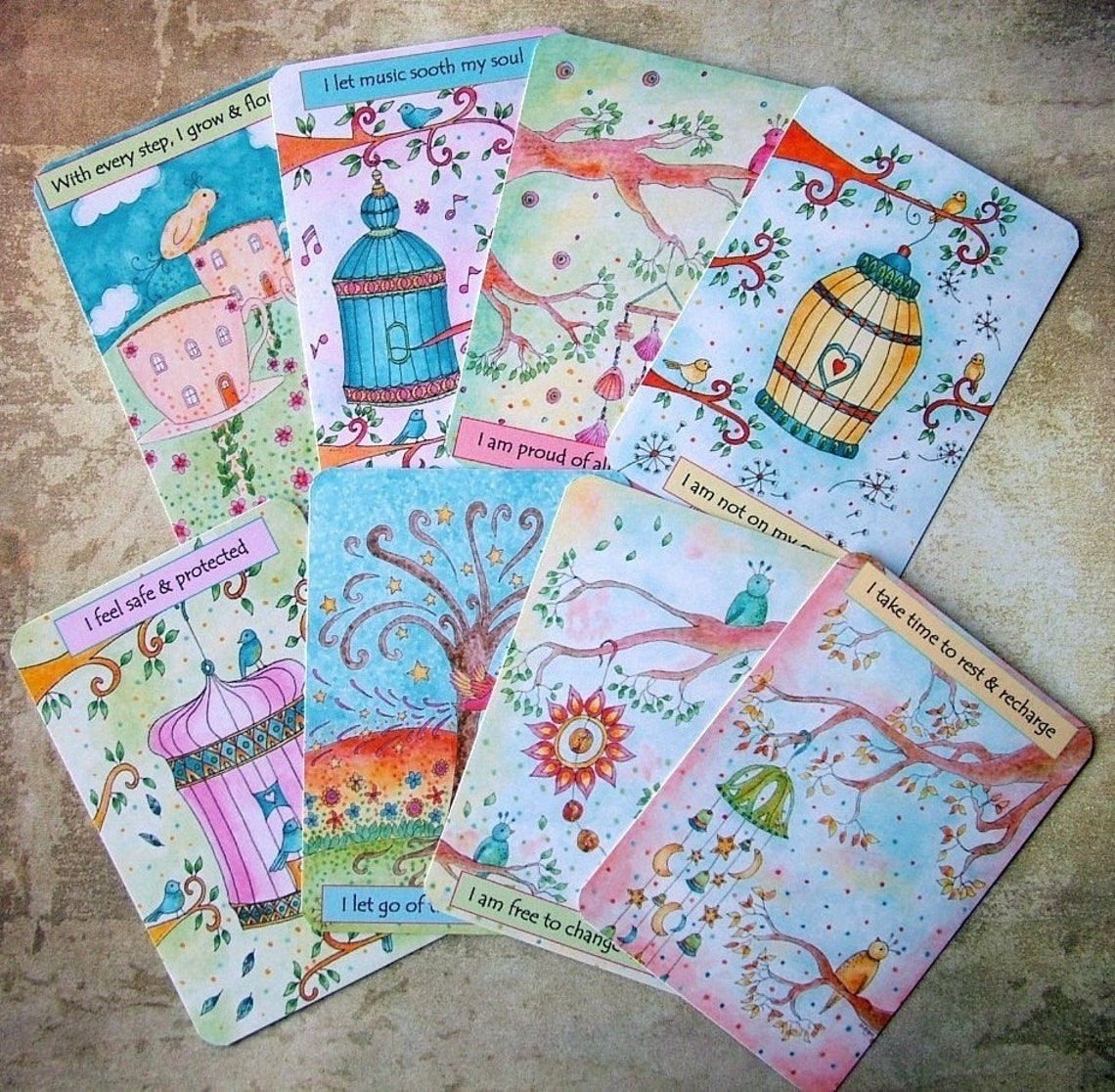 Comforting Affirmation Cards Bird Affirmation Cards - Etsy UK