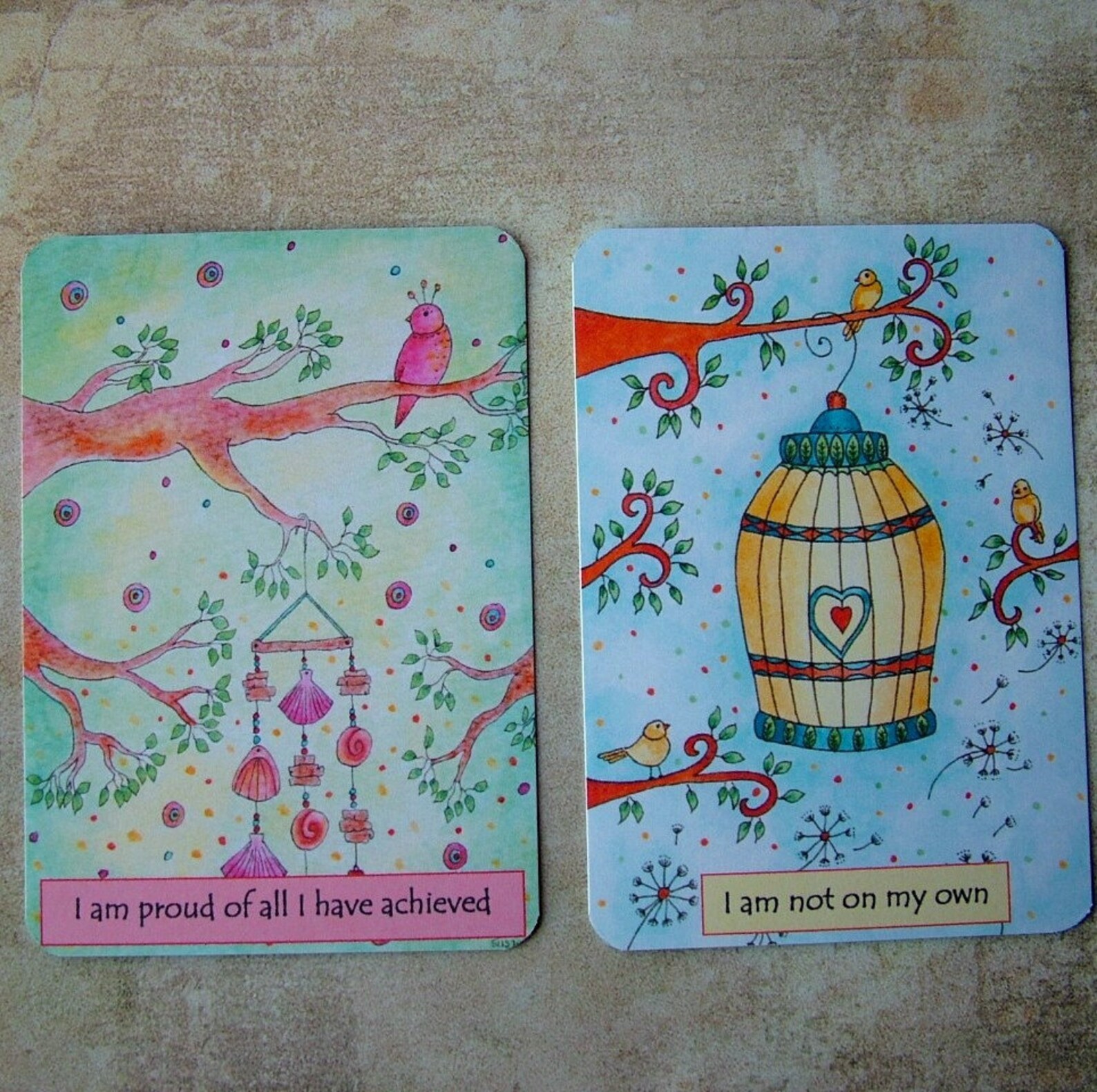 Comforting Affirmation Cards Bird Affirmation Cards - Etsy UK