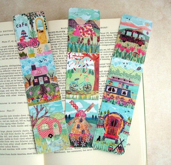 Colourful Collage Bookmarks 3 Collage Print Bookmarks | Etsy