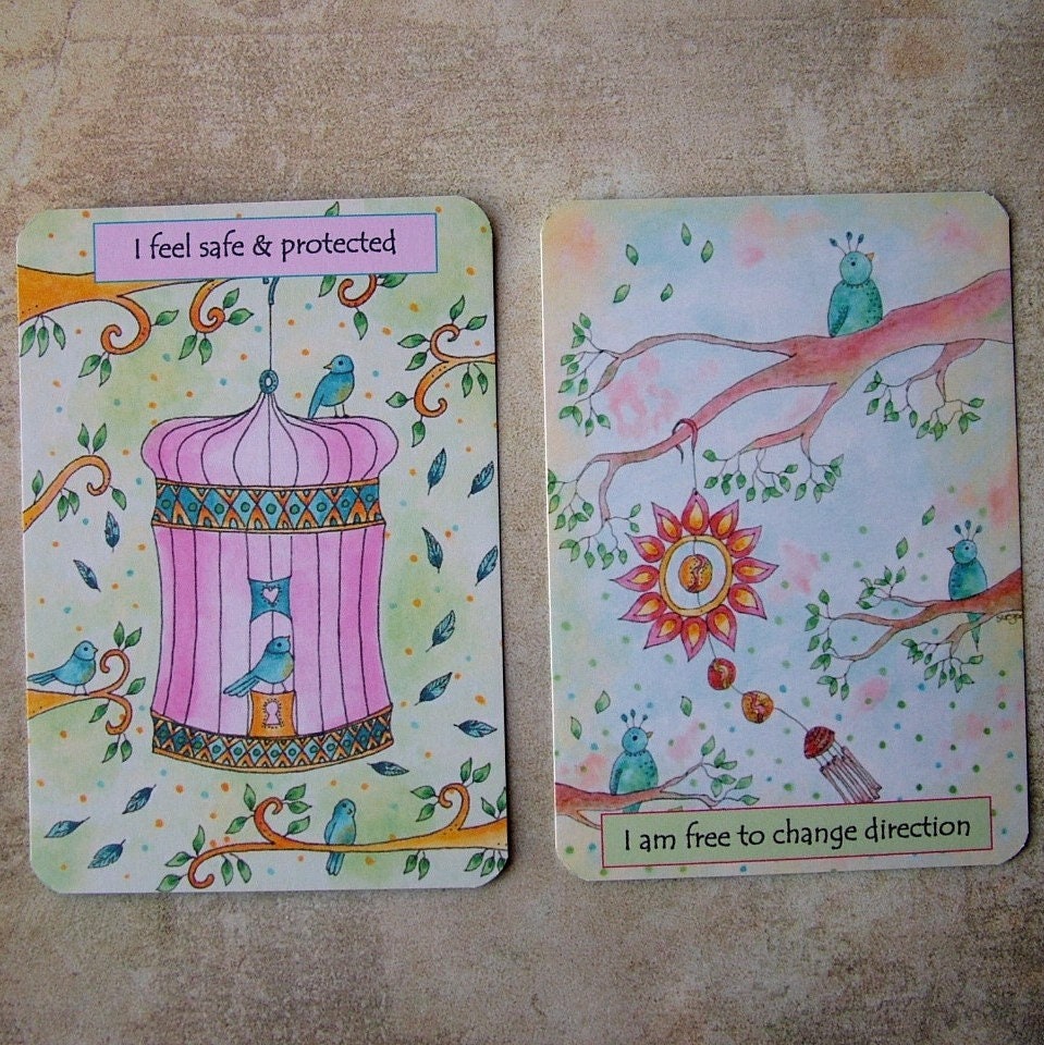 Comforting Affirmation Cards Bird Affirmation Cards - Etsy UK