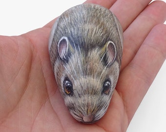 Incredibly Realistic Hand Painted Rock Mouse Stone Art | Etsy