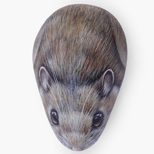 Incredibly Realistic Hand Painted Rock Mouse Stone Art - Etsy