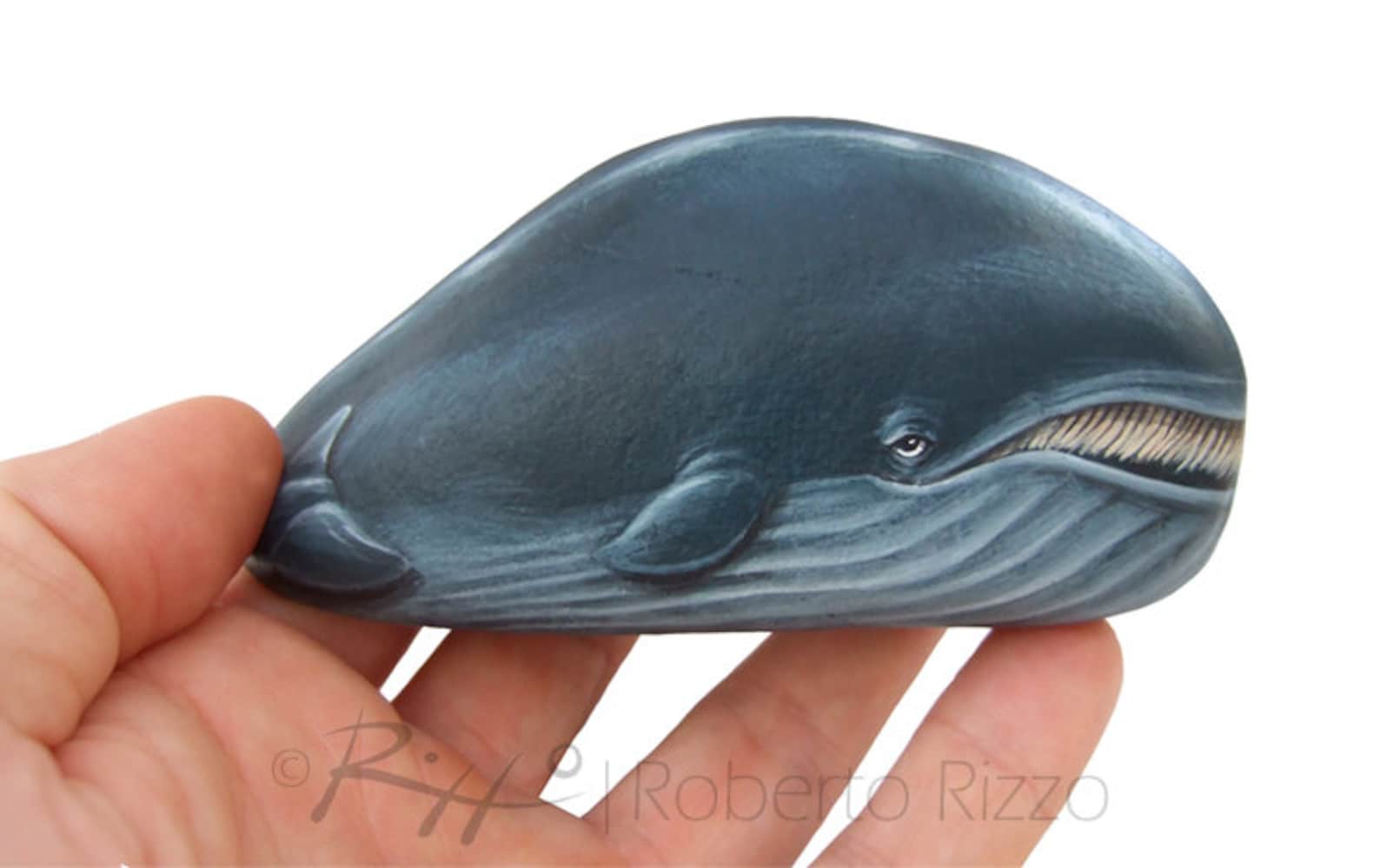 A Rare Shaped Stone Transformed in a Whale! Rock Painting Art by ...