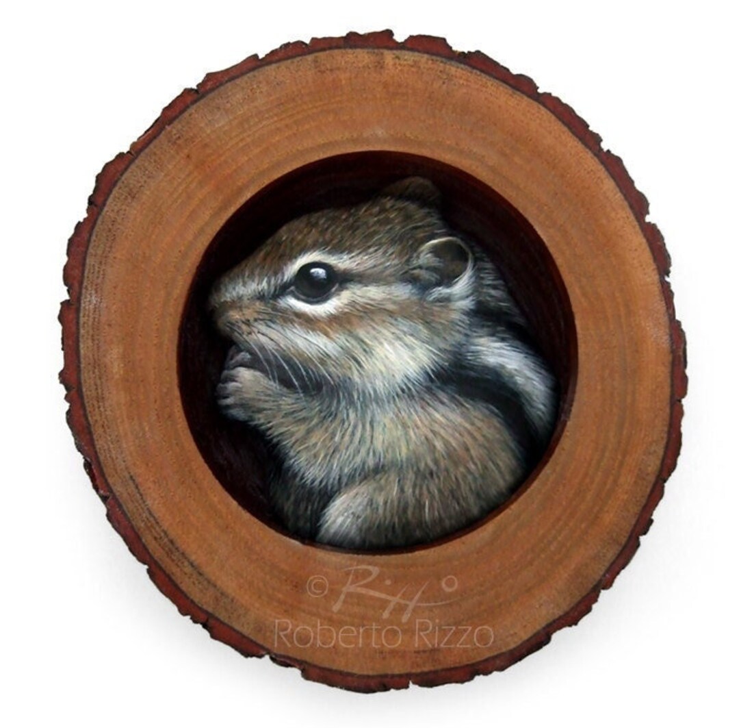 Cute Chipmunk in the Burrow A Fantastic Piece of Art to Decorate Your ...