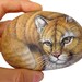 Beautiful Puma Hand Painted Rock | Mountain Lion Stone Art by Roberto ...