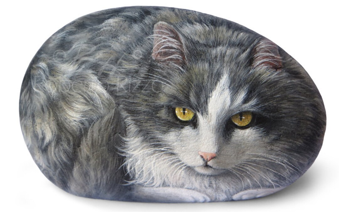 Custom Cat Portrait Incredibly Detailed Totally Hand Painted on a Sea ...