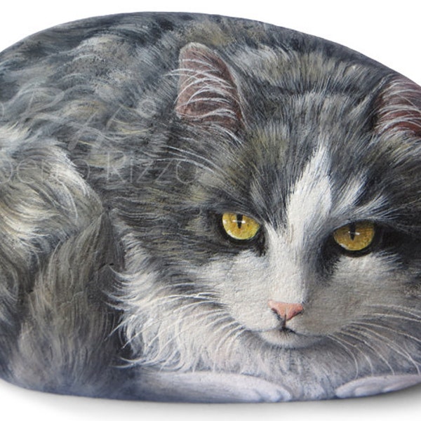 Painted Cat Stones - Etsy