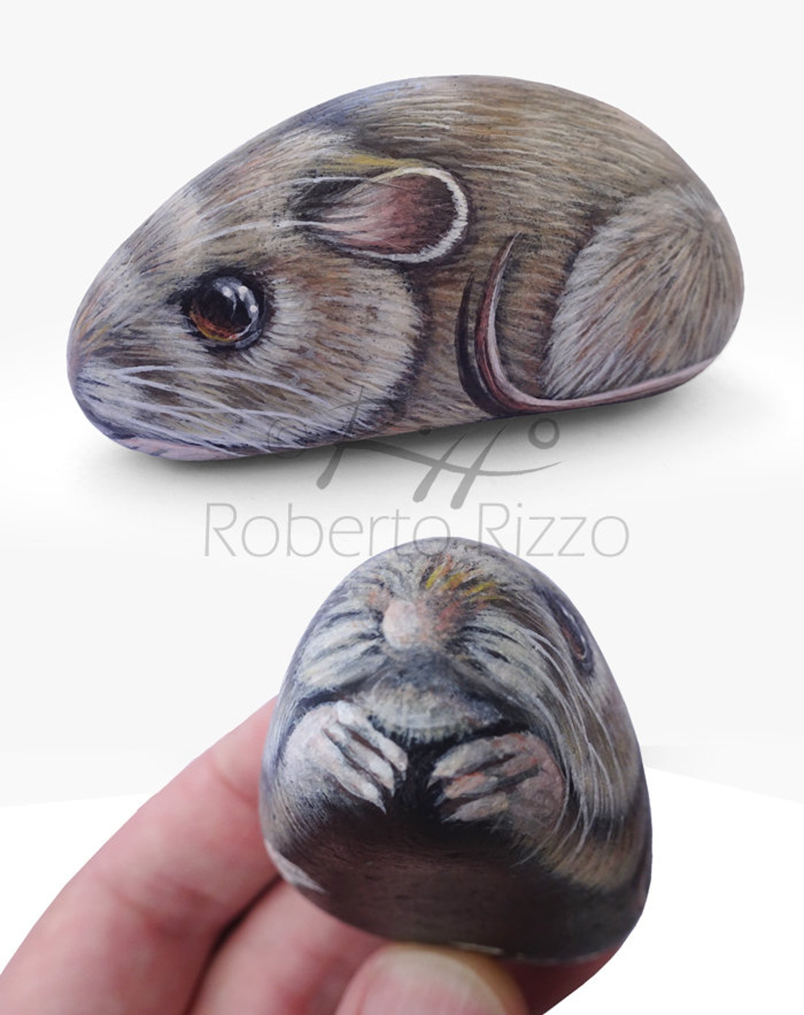 Incredibly Realistic Hand Painted Rock Mouse | Stone Art Painted Rocks ...