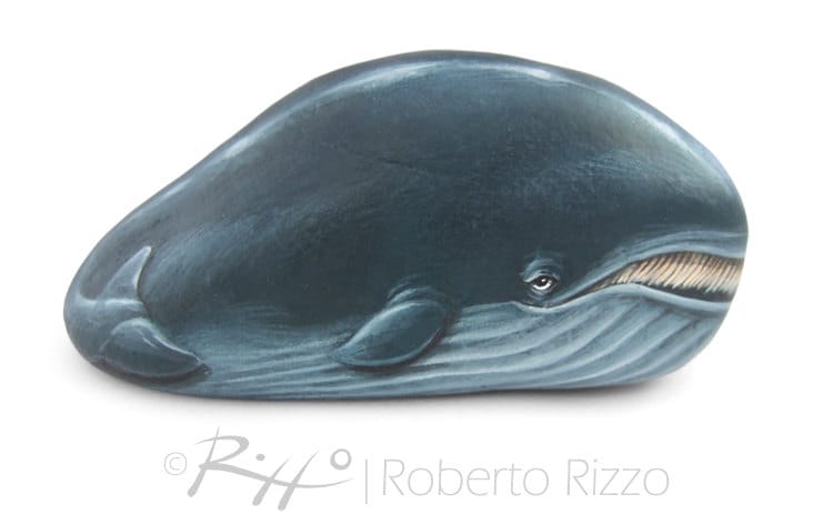 A Rare Shaped Stone Transformed in a Whale Rock Painting Art by Roberto ...
