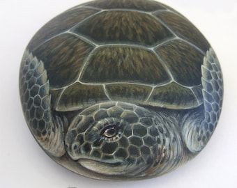 Unique Hand Painted Rock Sea Turtle Rock Art Sea Turtle | Etsy