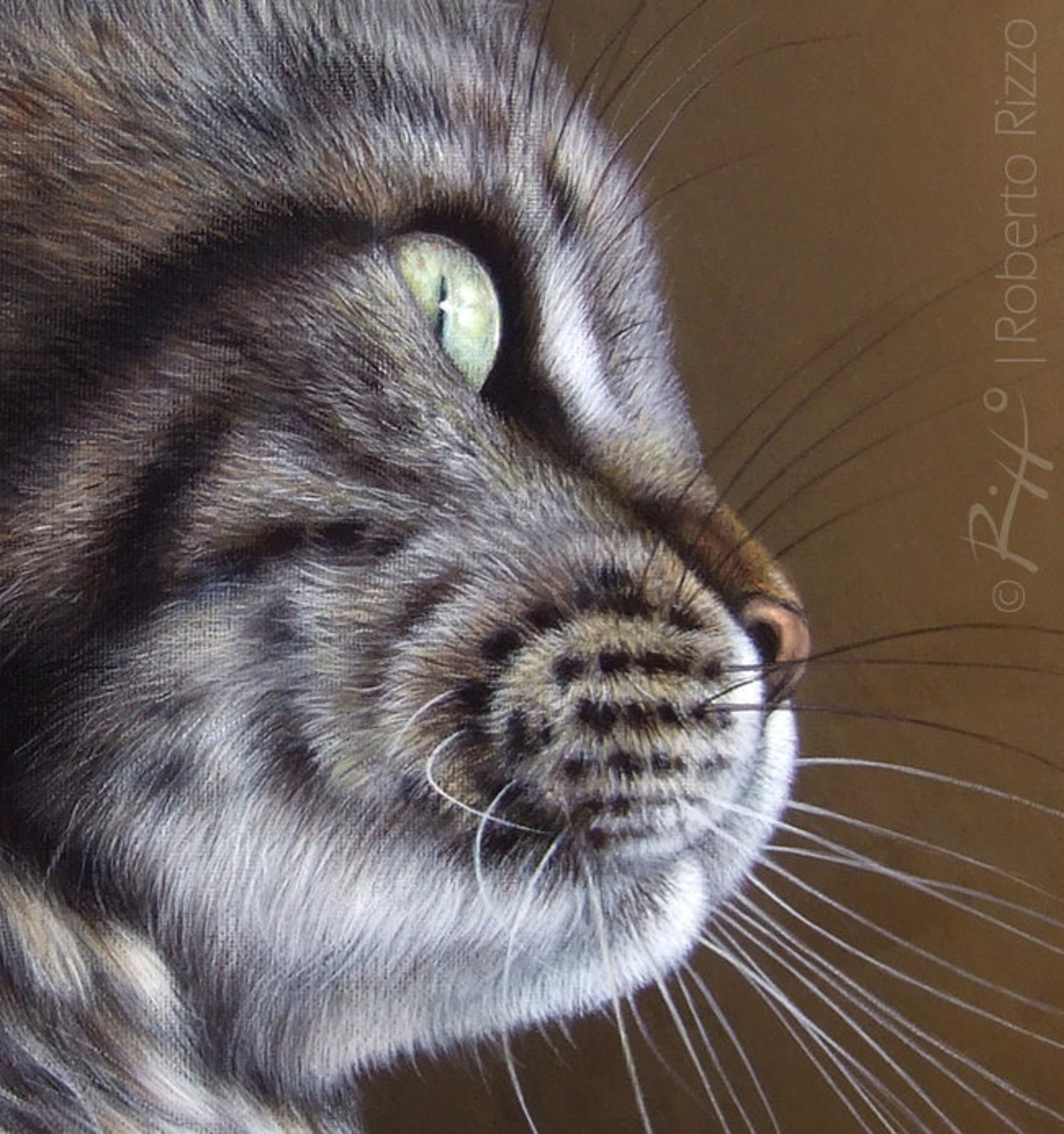 Custom Finely Detailed Canvas Cat Portrait | Original Pet Paintings on ...