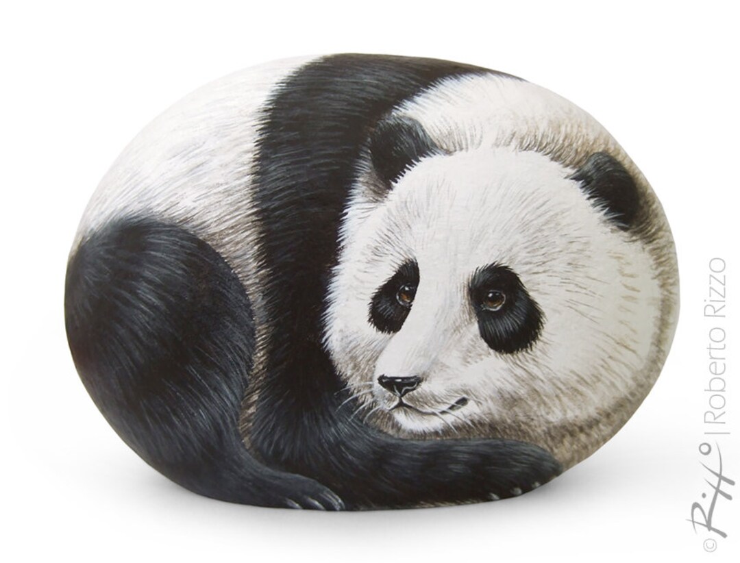 Rock Painted Giant Panda | Fine Detailed Hand Painted Stone | the Art ...