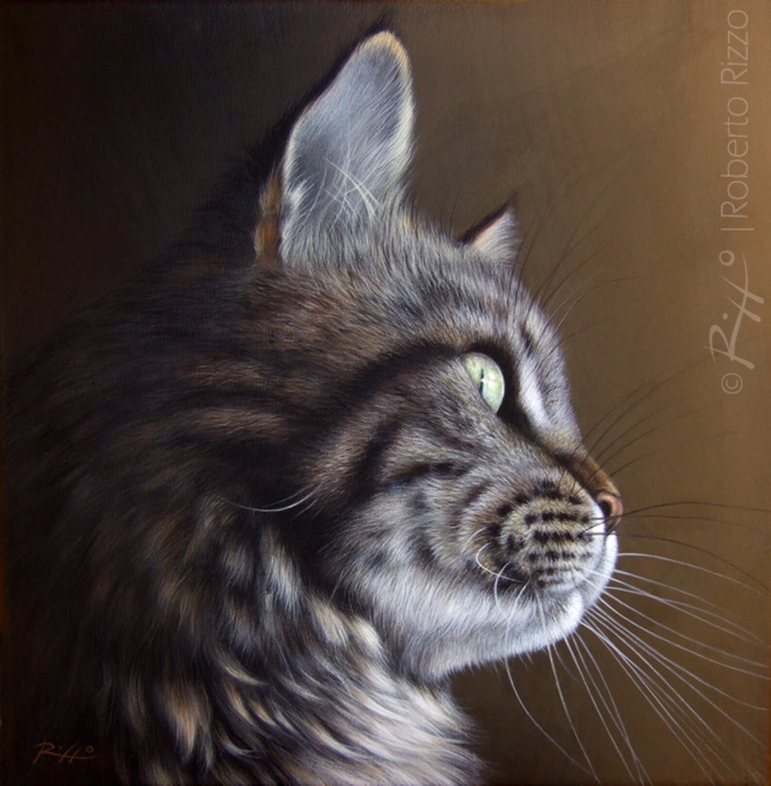 Custom Finely Detailed Canvas Cat Portrait | Original Pet Paintings on ...