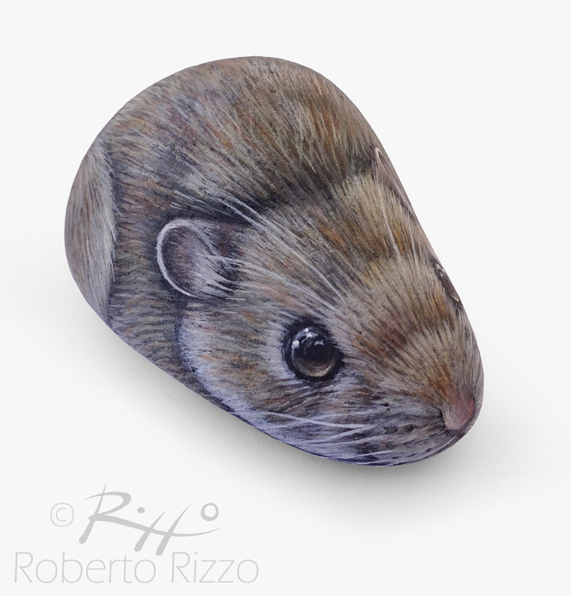 Incredibly Realistic Hand Painted Rock Mouse Stone Art - Etsy