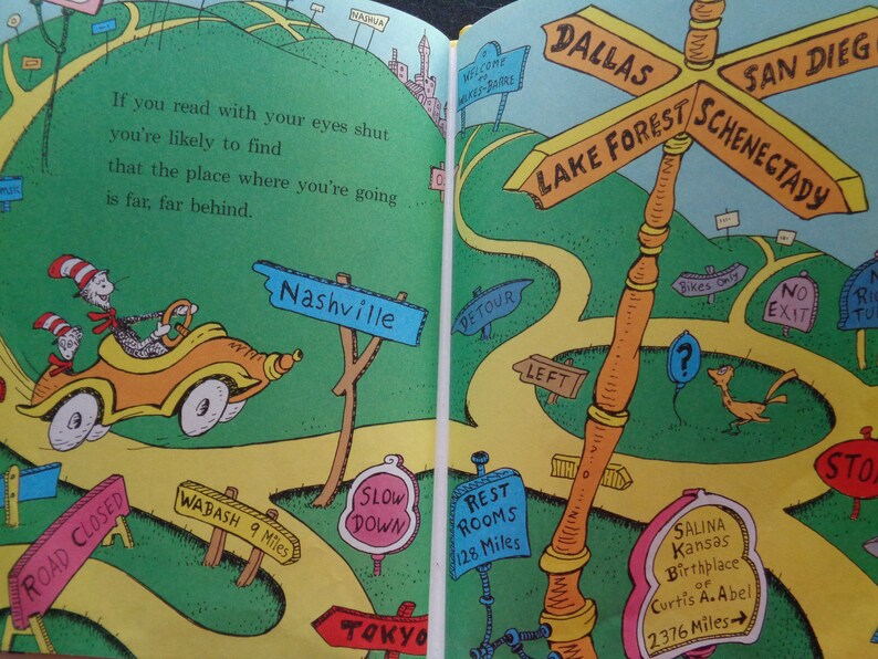 Vintage Book Dr Seuss 1978 I Can Read With My Eyes Shut Etsy