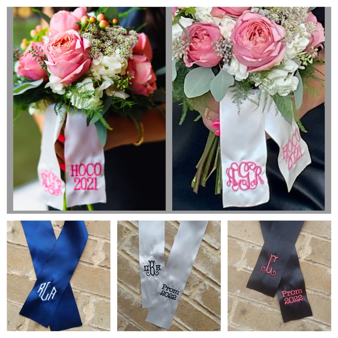 Monogram Nosegay Ribbon Prom/homecoming/hoco/school Dance - Etsy