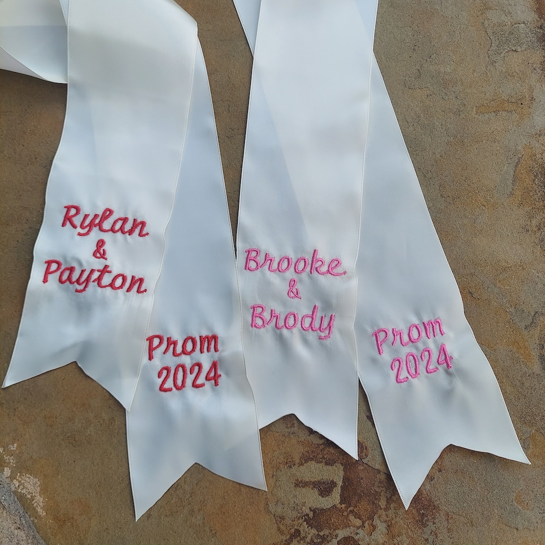 Date Names Grosgrain/satin Monogram Nosegay Ribbon - Prom/homecoming ...