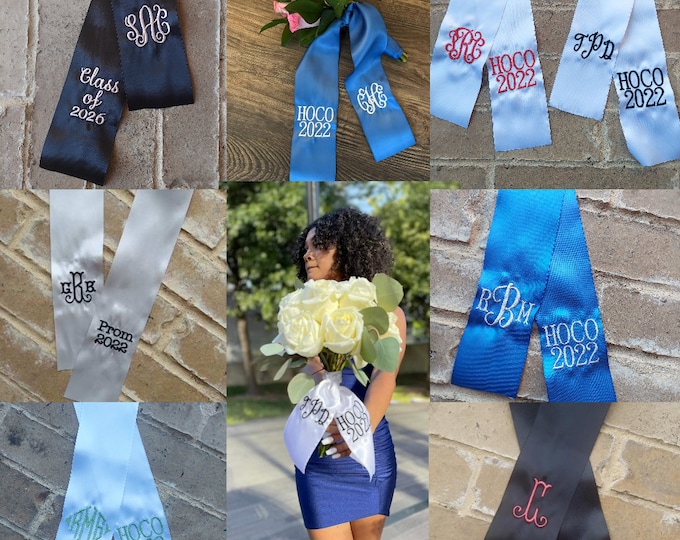 Preppy Monogrammed Homecoming or Prom Bouquet Grosgrain Ribbon ...