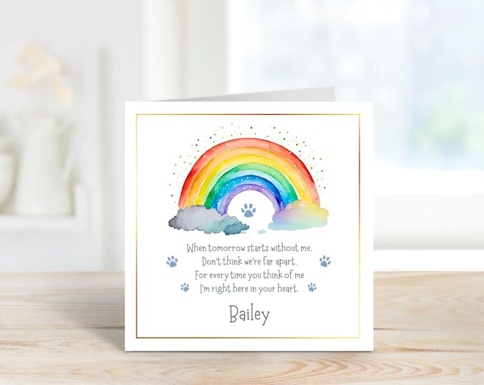 Rainbow Bridge Pet Loss Sympathy Card - Etsy