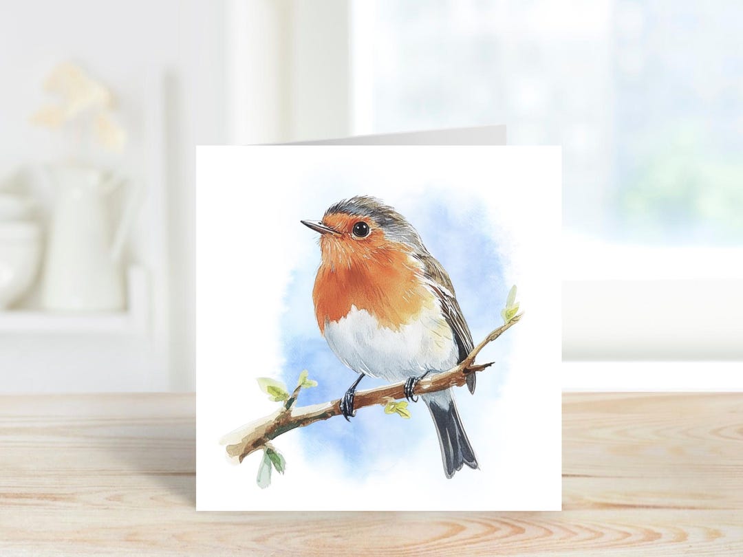 Robin Greetings Card, Garden Robin Card, Bird Lover's Card, Remembrance ...