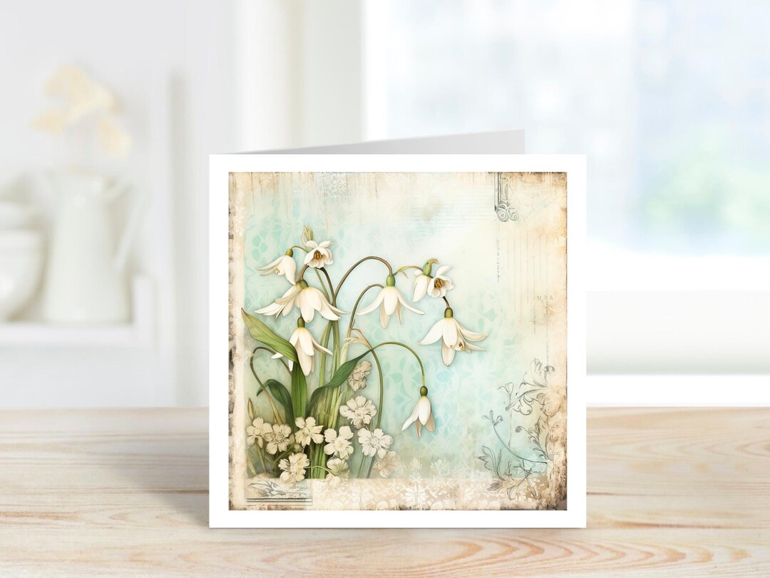 Snowdrop Card, Snowdrop Birthday Card, Blank Snowdrop Card, Any ...