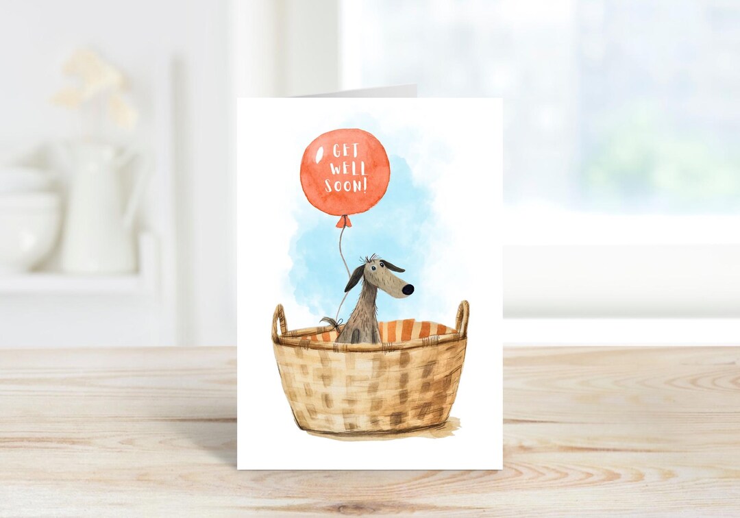 Get Well Soon Card, Dog Get Well Soon Card, Cute Get Well Card. - Etsy